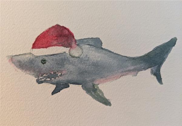 "Santa Jaws" Boxed Christmas Cards